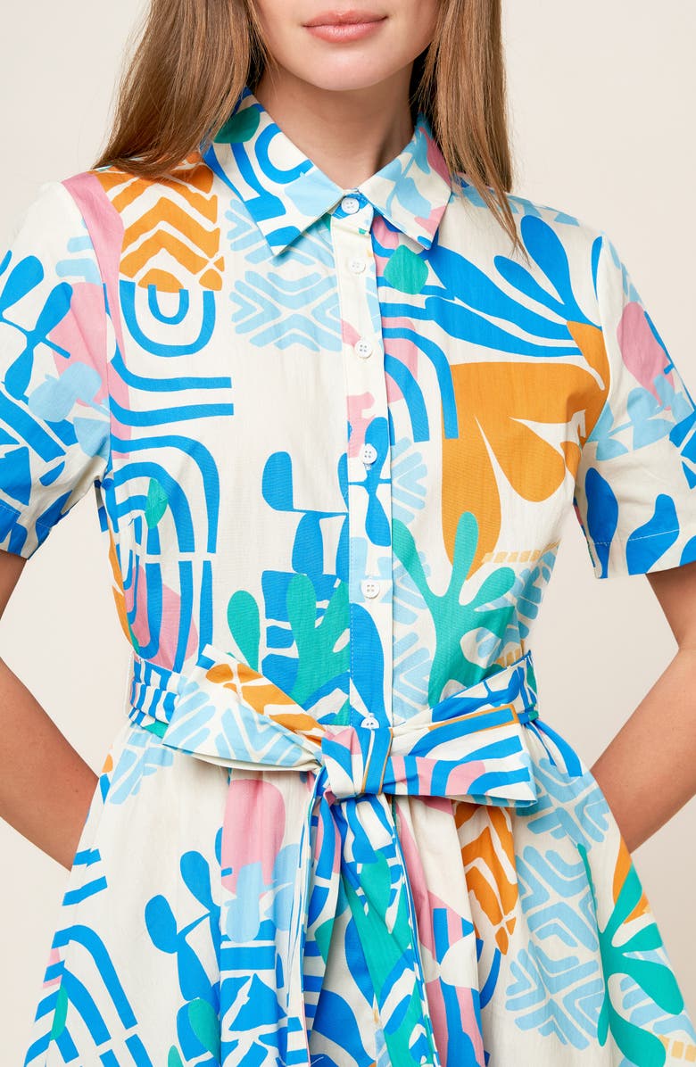 FLYING TOMATO Short Sleeve Fit & Flare Shirtdress | Nordstromrack