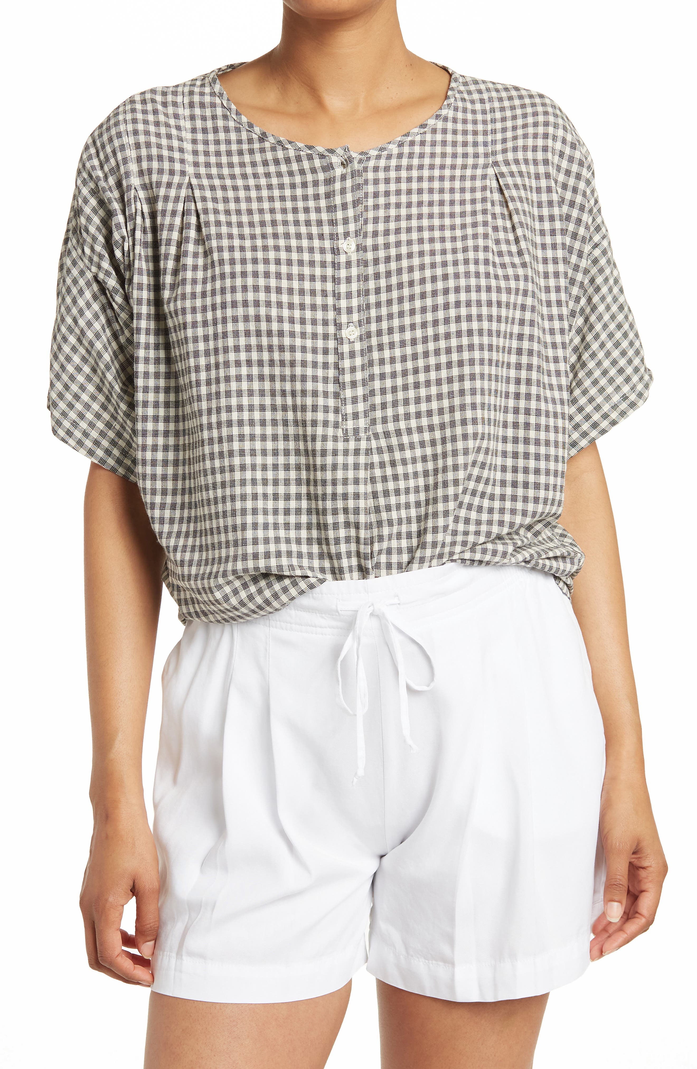 MAX STUDIO Stripe Elbow Sleeve Top | Nordstromrack