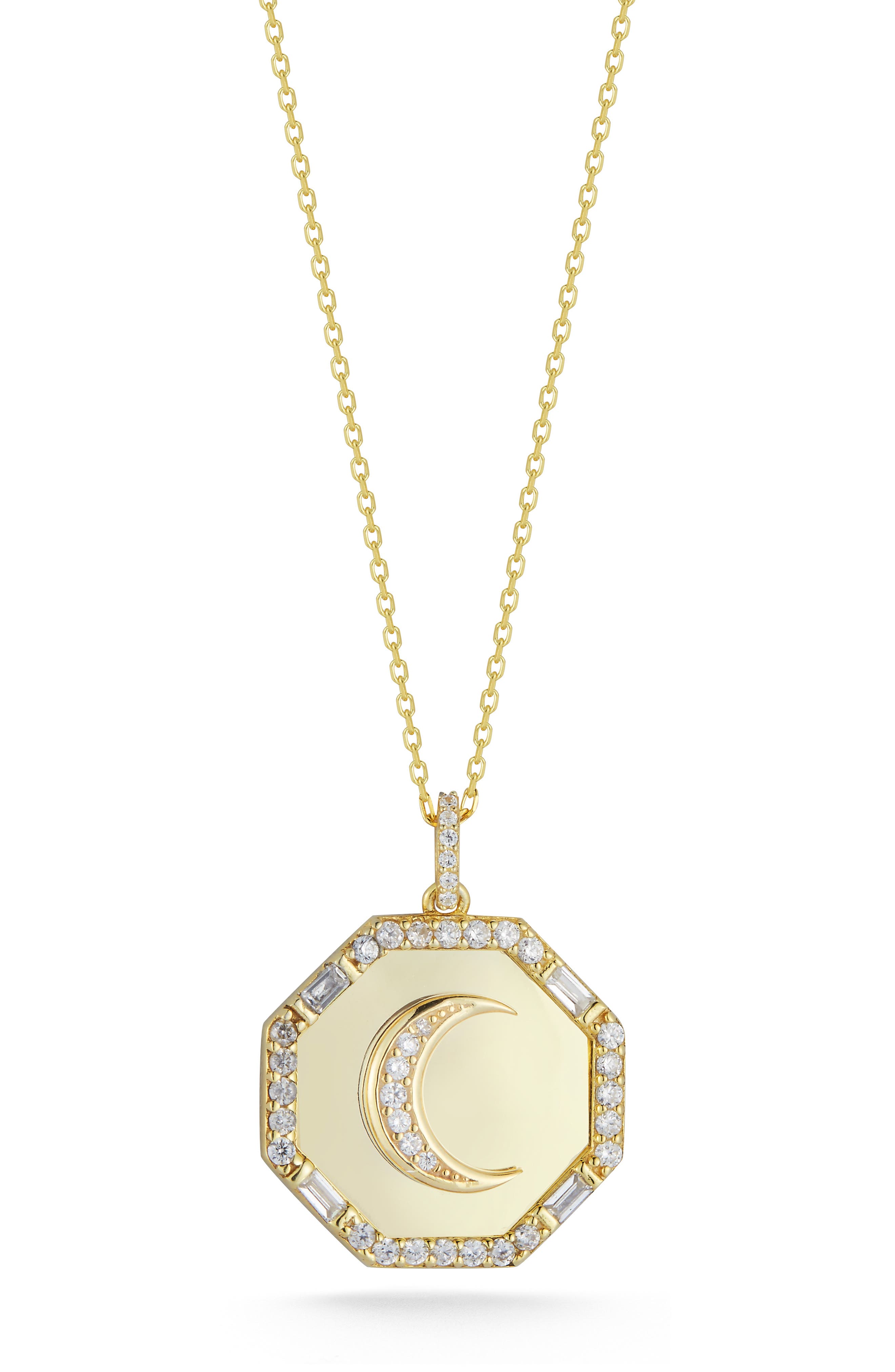 CHLOE AND MADISON Moon Pendant Necklace | Nordstromrack