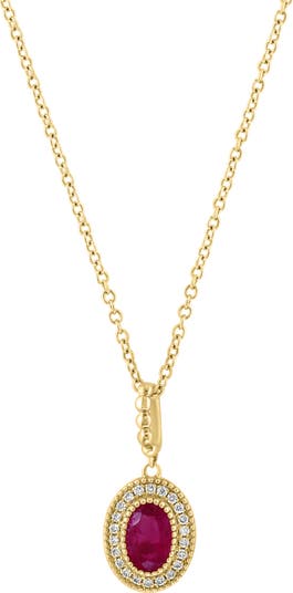 EFFY Ruby & Diamond Pendant Necklace - 0.06ct. | Nordstromrack