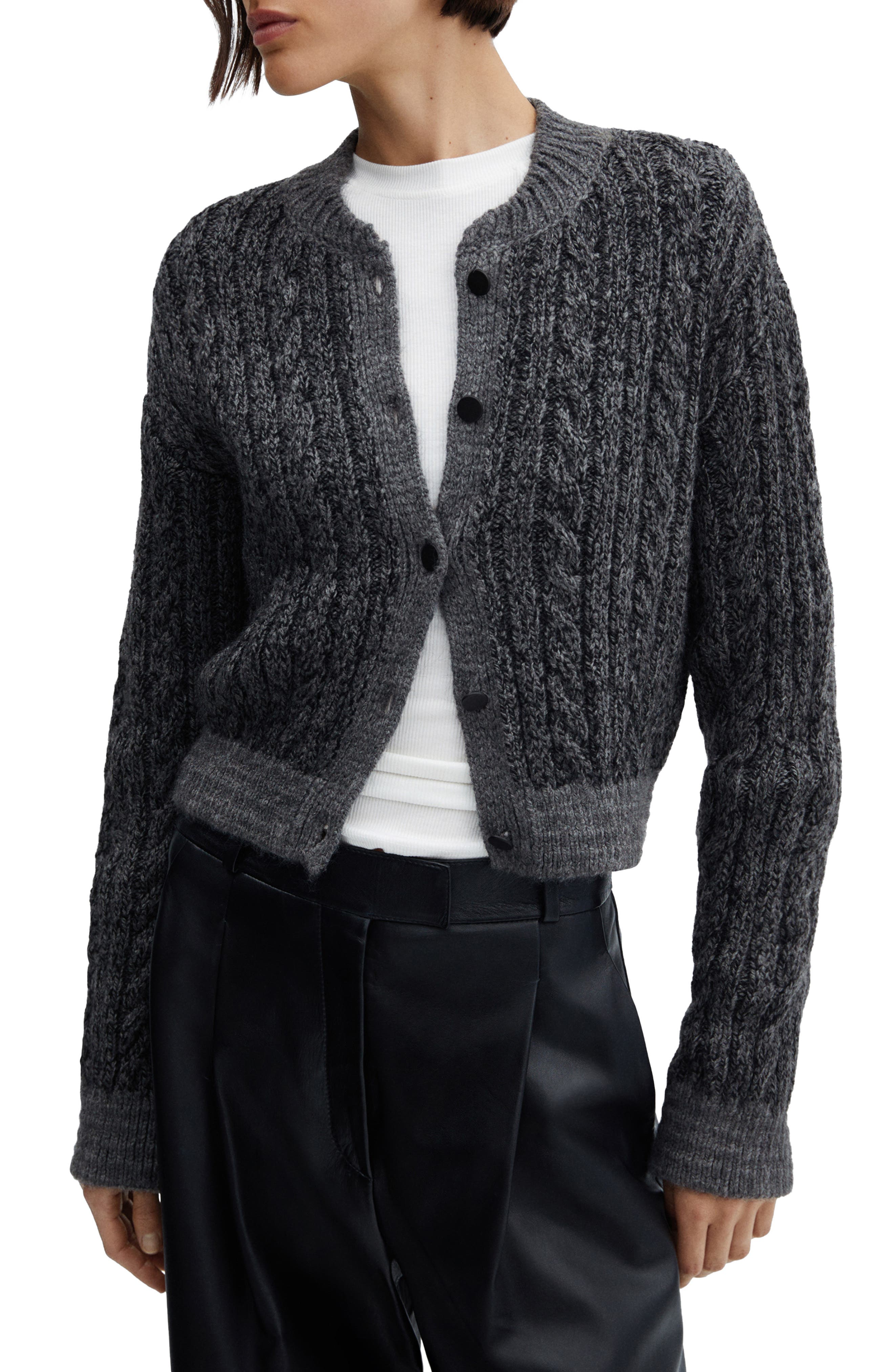 MANGO Griz Cable Cardigan | Nordstromrack