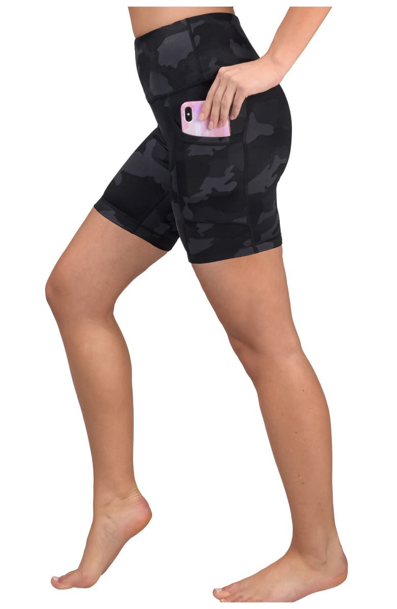 90 DEGREE BY REFLEX Lux Camo High Waisted Pocket Biker Shorts ...