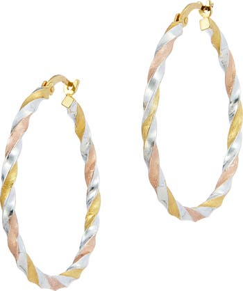 SAVVY CIE JEWELS Tri-Tone Hoop Earrings | Nordstromrack