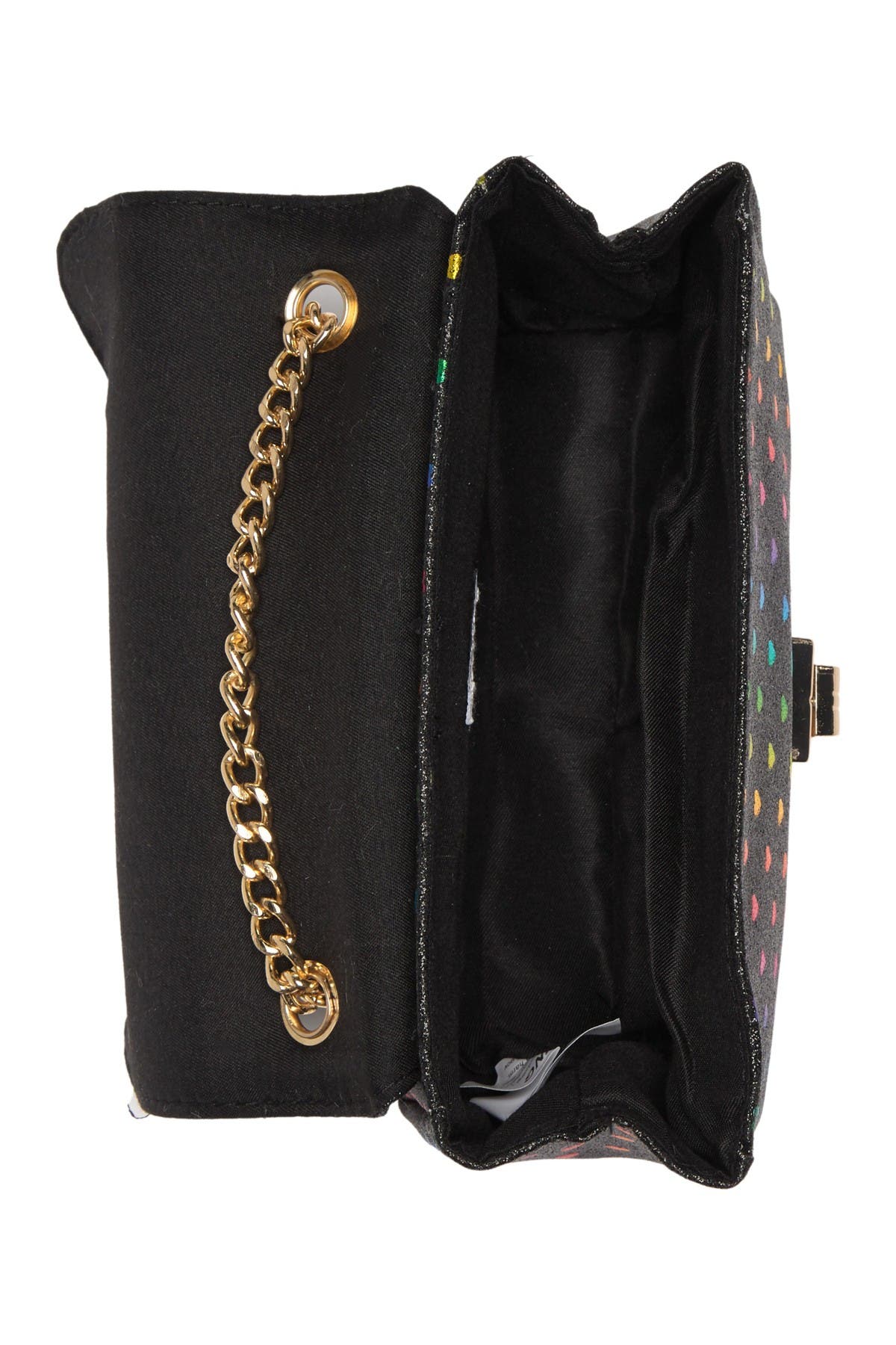 OLIVIA MILLER Black Glitter Rainbow Hearts Crossbody | Nordstromrack