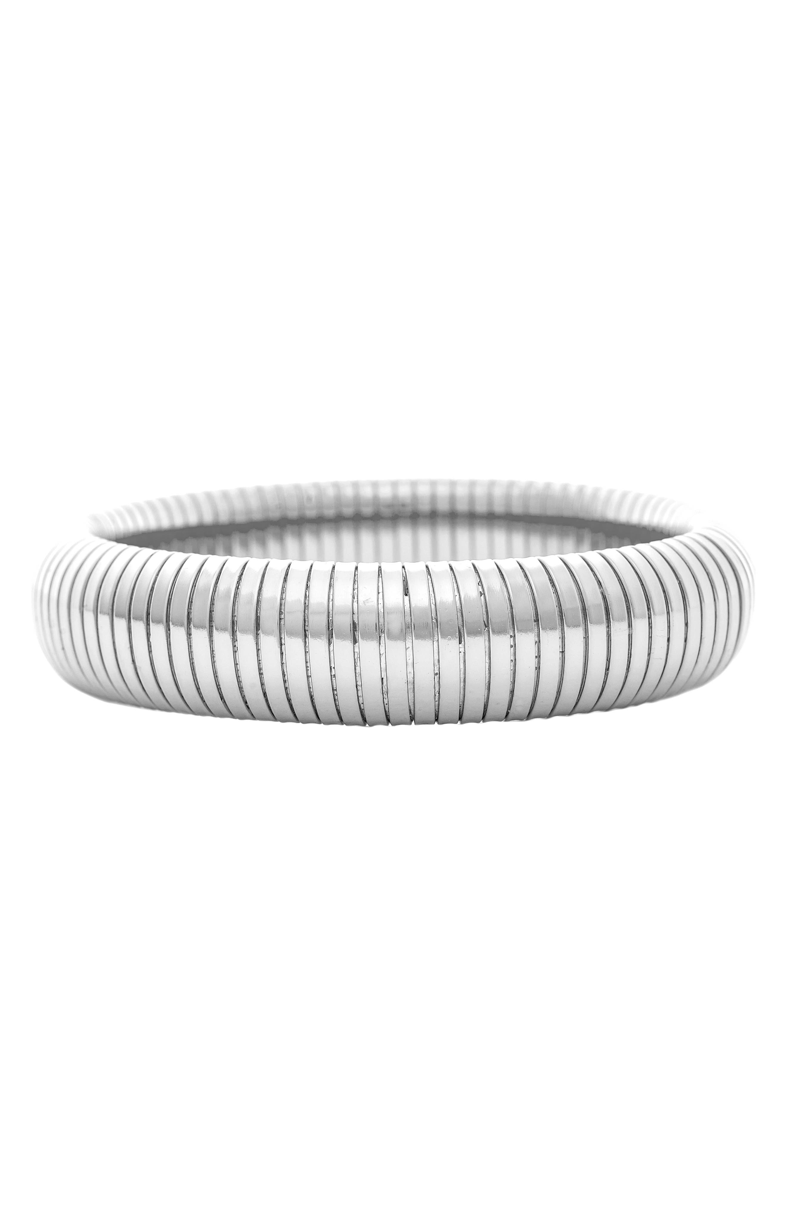 RIVKA FRIEDMAN White Rhodium Plated Coiled Bangle Bracelet | Nordstromrack