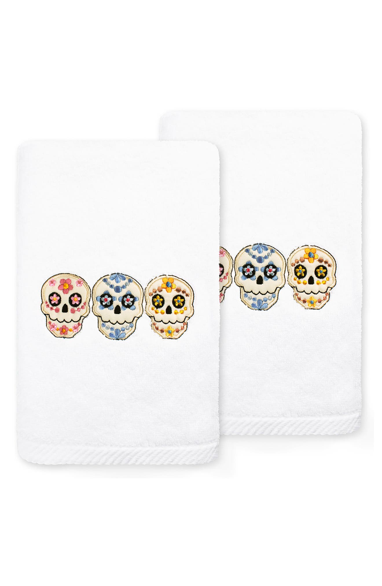 Linum Home Textiles Skulls Embroidered Luxury 100% Turkish Cotton Hand ...