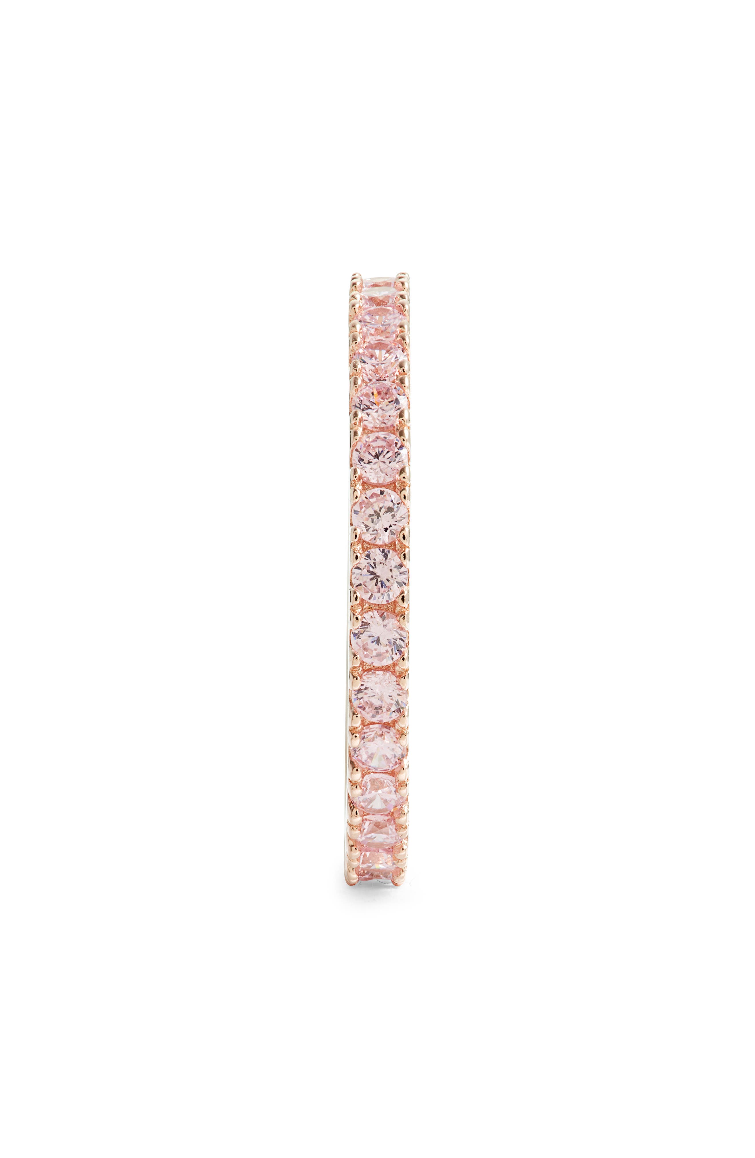 SUZY LEVIAN Rose Sterling Silver Pink Cubic Zirconia Stackable Thin ...