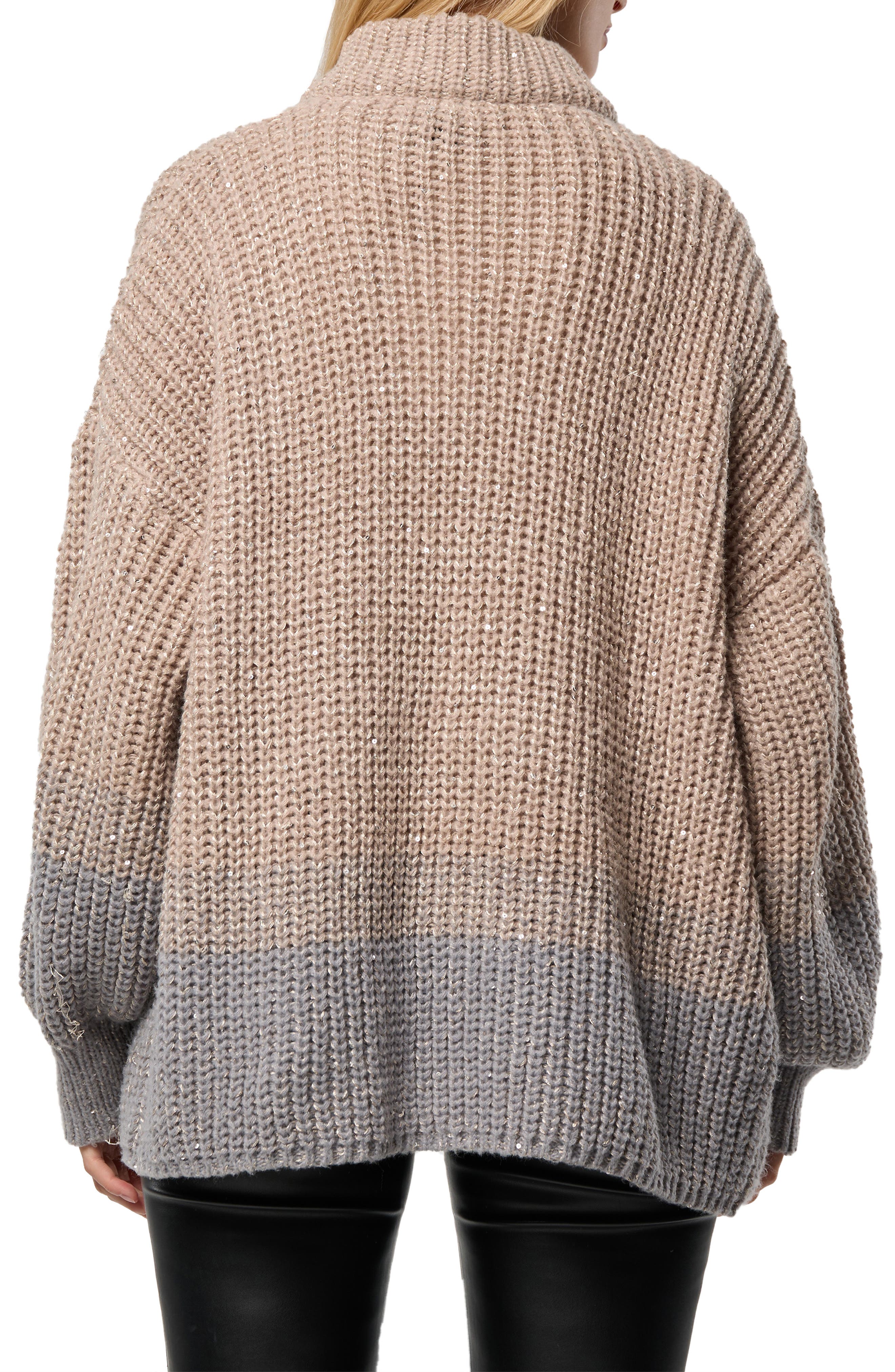 SAACHI Sequin Crocheted Zip-Up Cardigan | Nordstromrack