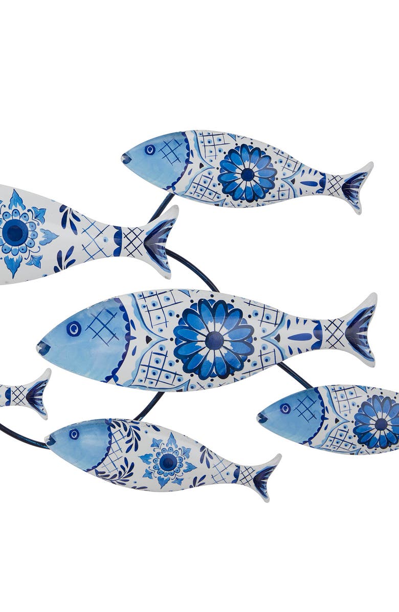 WILLOW ROW Blue Metal Coastal Fish Wall Decor | Nordstromrack