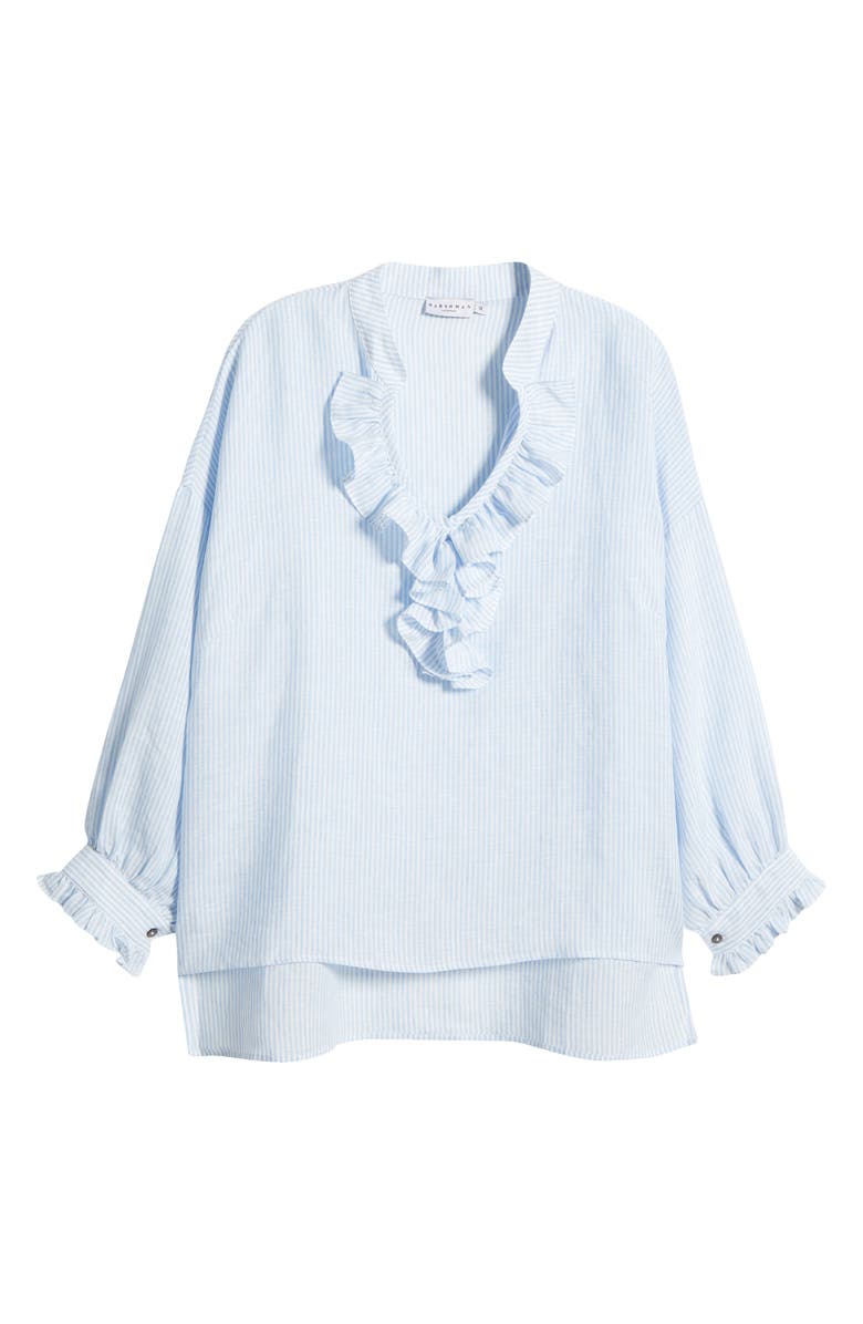 HARSHMAN Cordelia Ruffle Linen Top | Nordstromrack