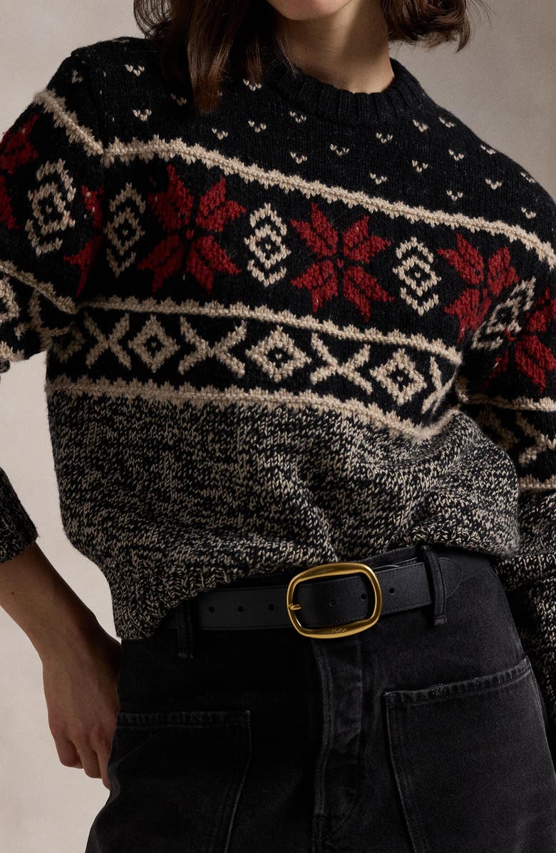 Polo Ralph Lauren Snowflake Jacquard Wool Crewneck Sweater | Nordstromrack