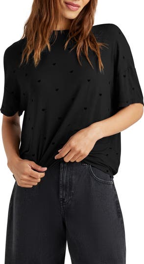 Splendid Flocked Hearts Cotton Blend T-Shirt | Nordstrom