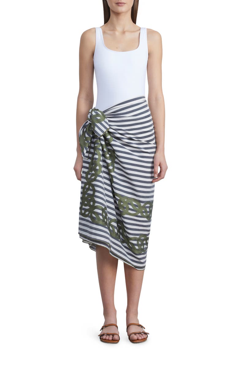 Lafayette 148 New York 8-Knot Jacquard Stripe Cover-Up Pareo ...