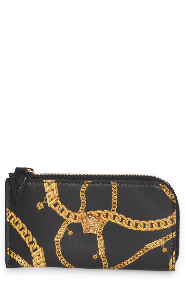 Versace Medusa Chain Print Zip Vinyl Card Case | Nordstromrack