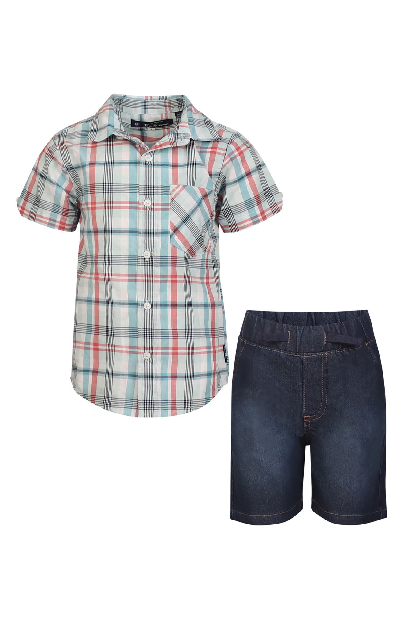 Ben Sherman Kids' Plaid Button-Up & Shorts Set | Nordstromrack
