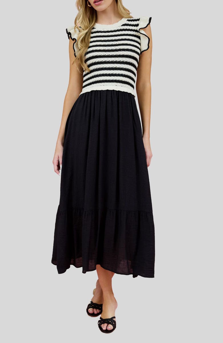 ZOE AND CLAIRE Mixed Media Midi Dress | Nordstromrack