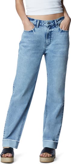 HINT OF BLU Effortless High Waist Frayed Boyfriend Jeans | Nordstromrack