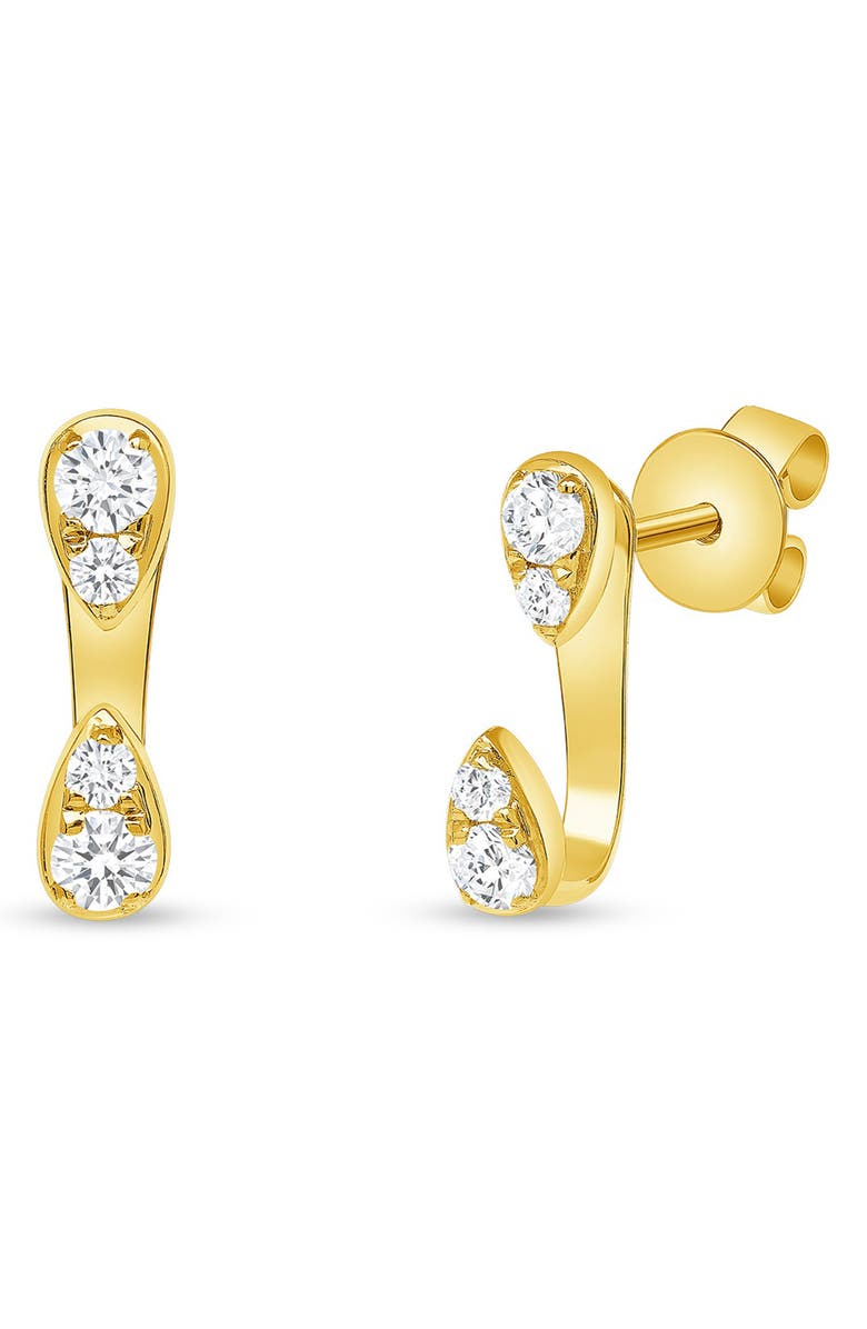 RON HAMI 14K Yellow Gold Diamond, Emerald or Sapphire Earrings - 0.2 ...