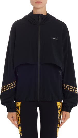 Versace La Greca Trim Windbreaker Jacket | Nordstrom