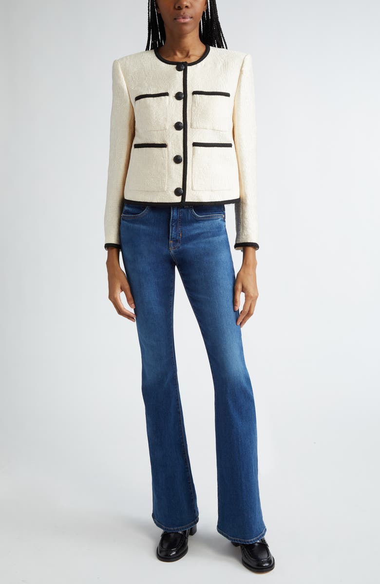 Veronica Beard Darla Embroidered Contrast Trim Jacket | Nordstromrack