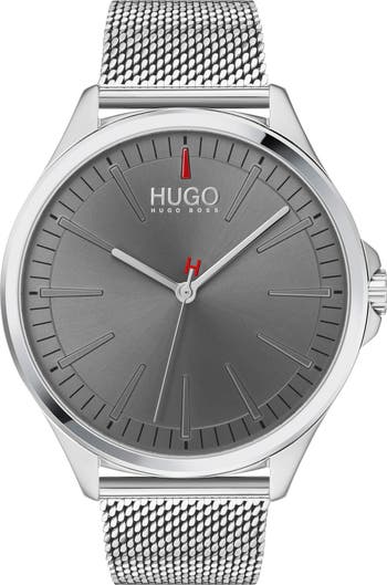 BOSS HUGO Smash Mesh Strap Watch, 43mm | Nordstrom