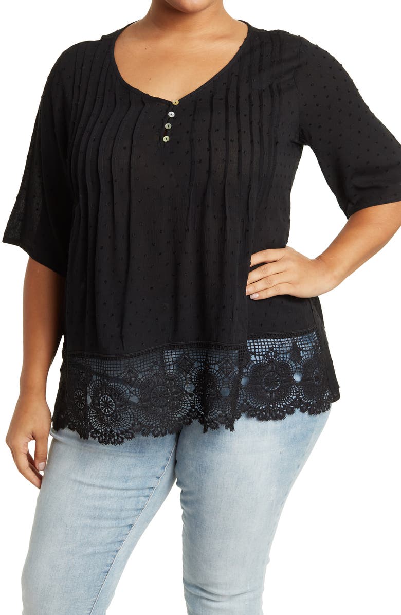 Forgotten Grace Crochet Hem Blouse | Nordstromrack
