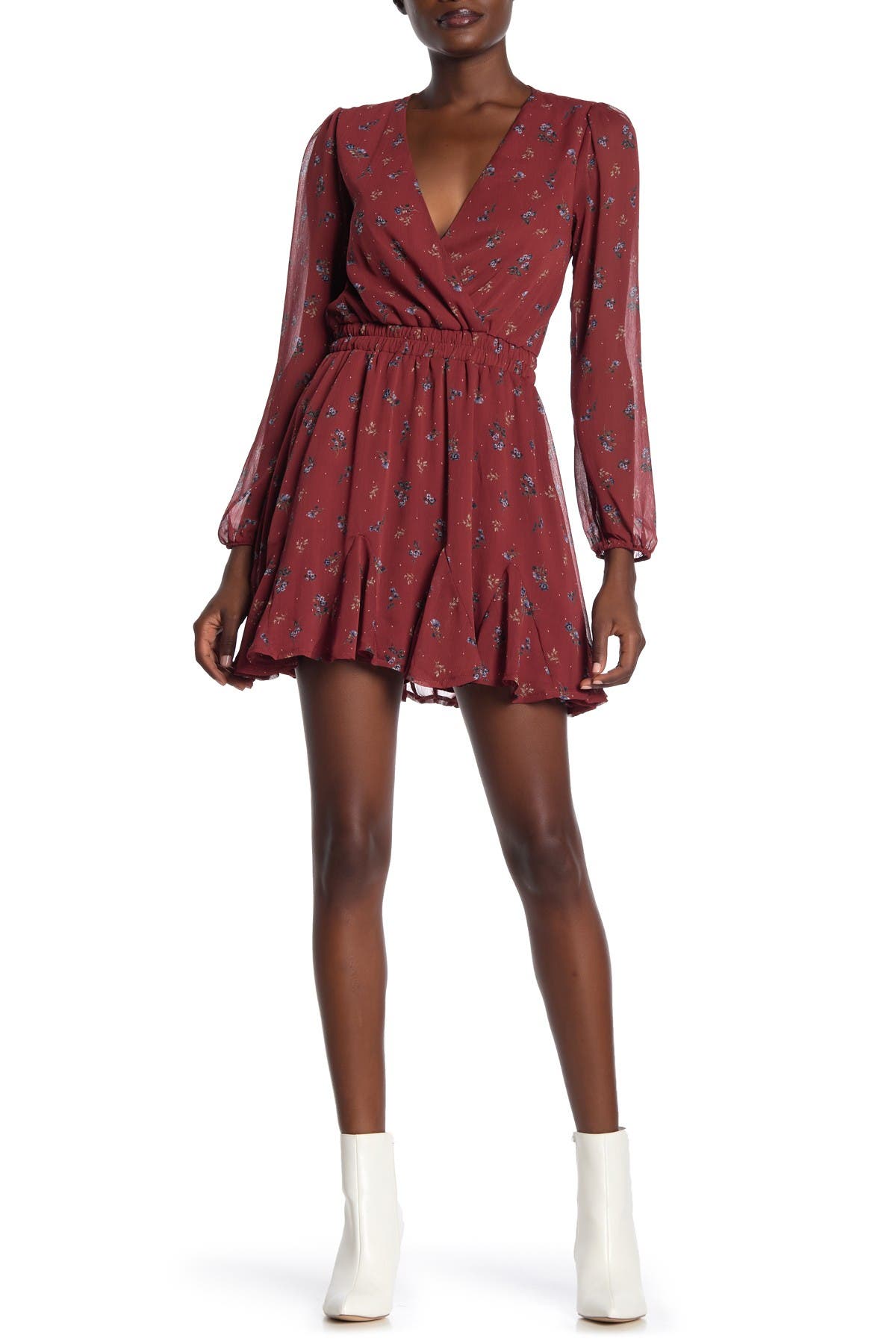Row A Long Sleeve Floral Print Dress | Nordstromrack