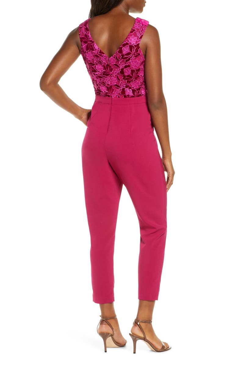 Adelyn Rae Emily Velvet Lace Jumpsuit | Nordstrom