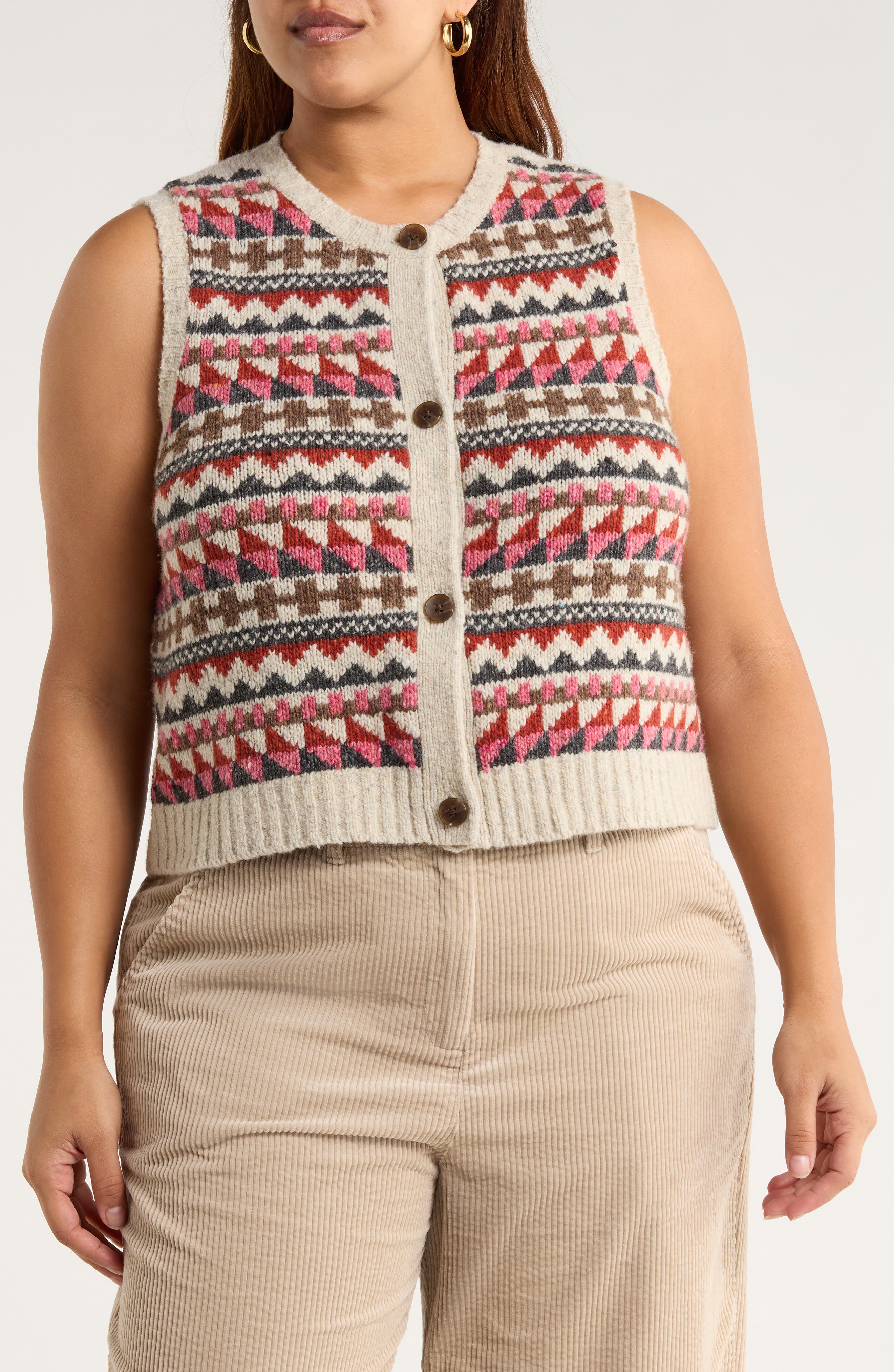 Seasalt Cornwall Dawson Pick Fair Isle Merino Wool Blend Sweater Vest ...