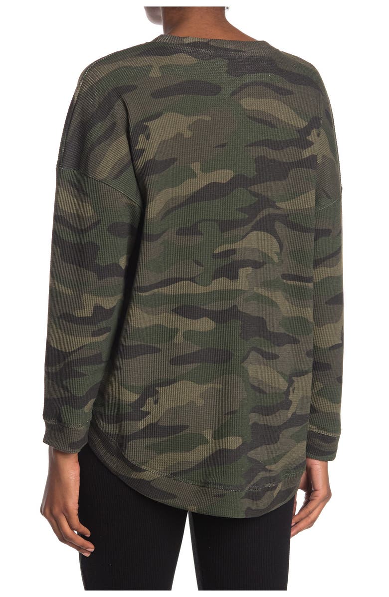 RDI Waffle Knit Camo Print Sweater | Nordstromrack