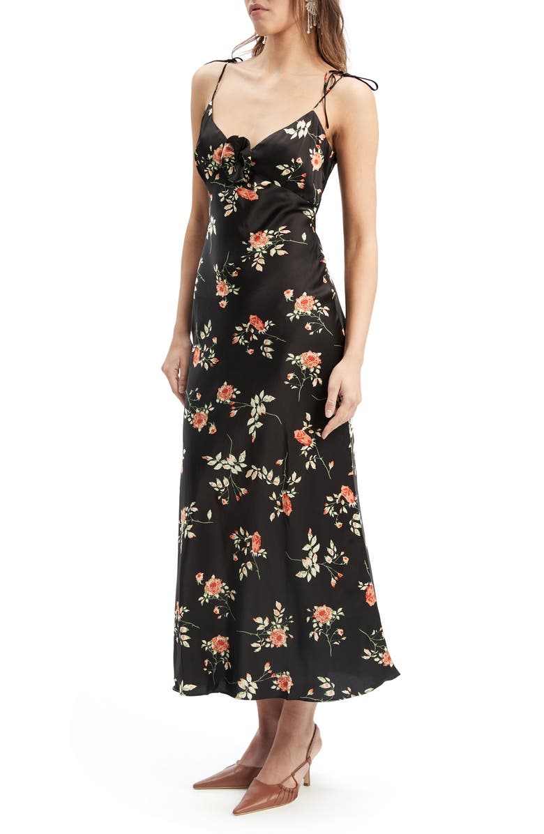 Bardot Andy Floral Rosette Midi Slipdress | Nordstromrack