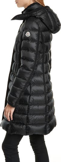 Moncler Hermine Grosgrain Trim Quilted Down Puffer Coat Moncler Hermine Grosgrain Trim Quilted Down Puffer Coat