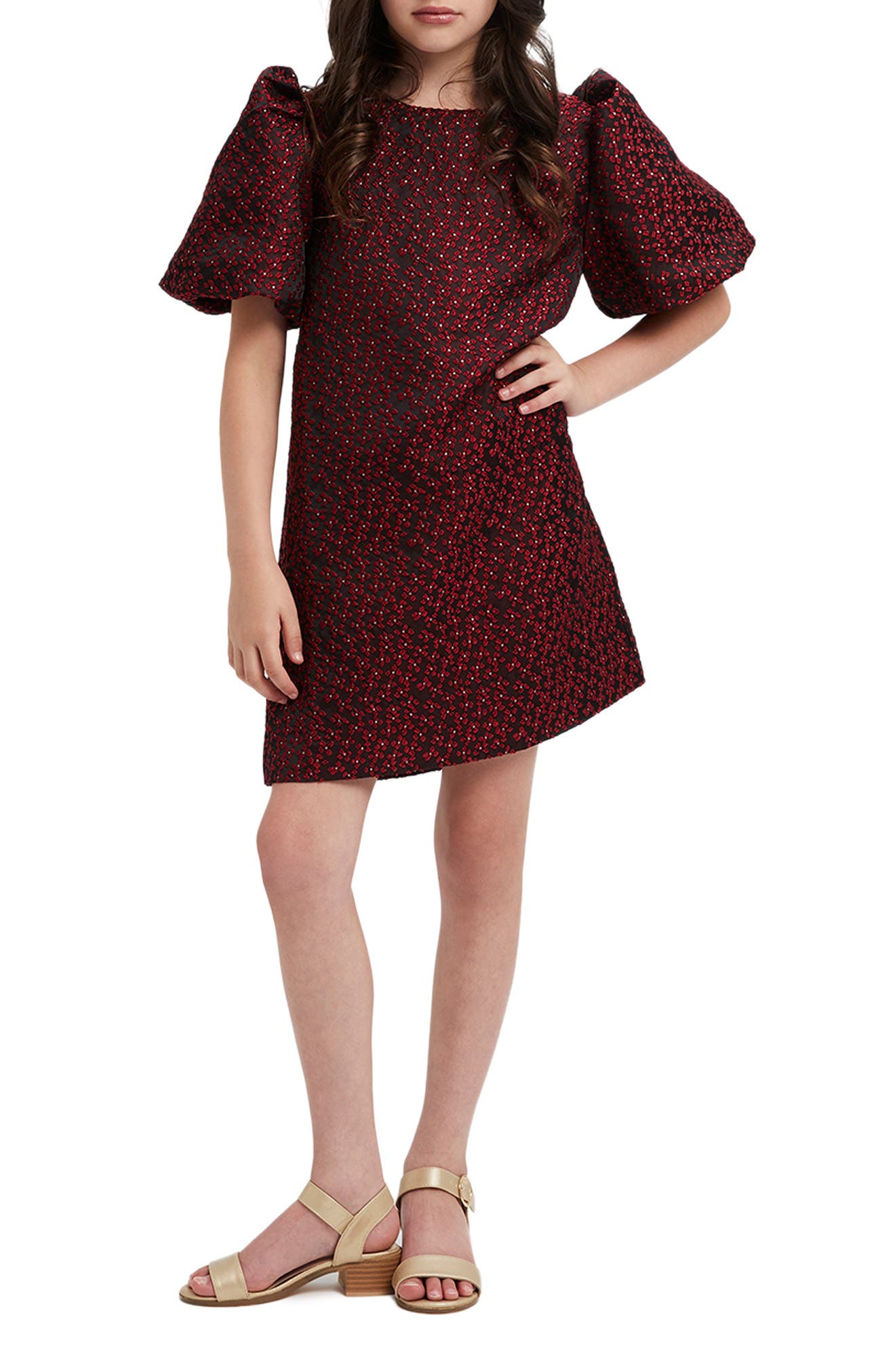 Bardot Junior Kids' Giselle Floral Puff Sleeve Party Dress | Nordstrom