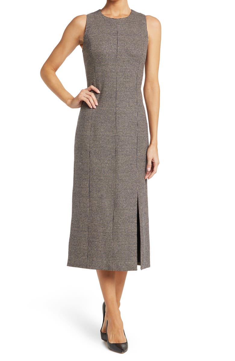 Theory Abbot Houndstooth Sleeveless Midi Dress | Nordstromrack