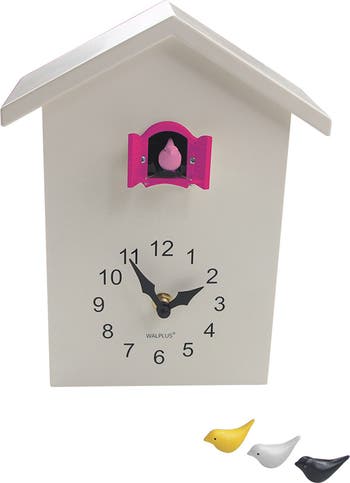 WALPLUS White Cuckoo Table Clock - Pink Window | Nordstromrack