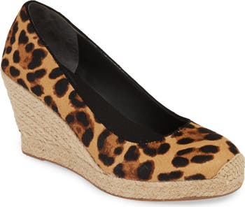 J.Crew Seville Leopard Print Genuine Calf Hair Espadrille Wedge (Women ...