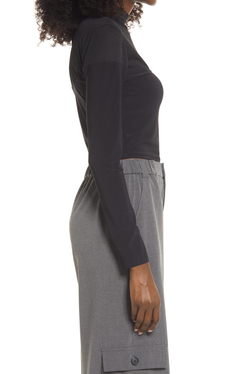 Open Edit Mesh Detail Mock Neck Top | Nordstromrack