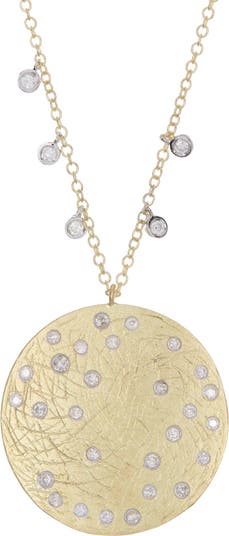 Meira T 14K Yellow Gold Diamond Disc Pendant Necklace | Nordstromrack