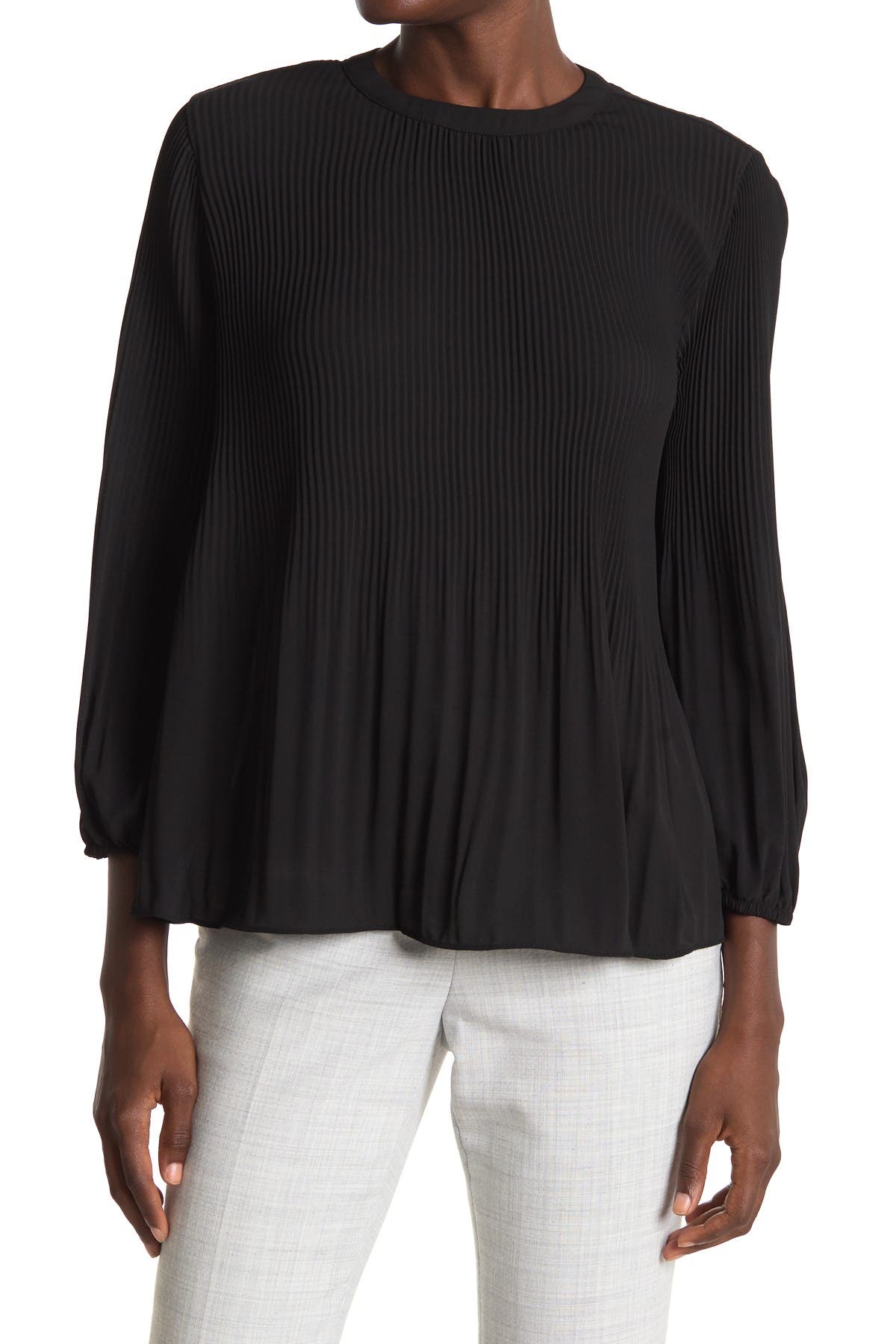 Adrianna Papell Pleated Georgette Crepe Blouse | Nordstromrack
