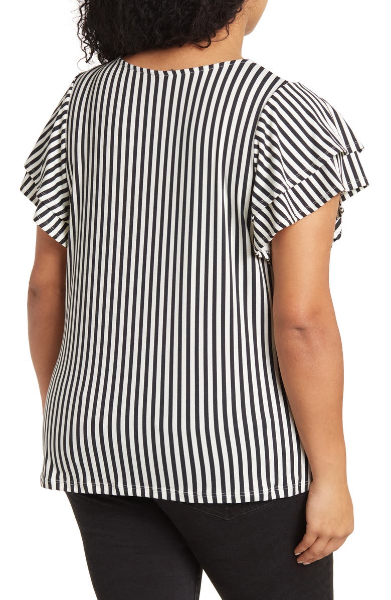 Bobeau Double Ruffle Sleeve Side Tie Top | Nordstromrack