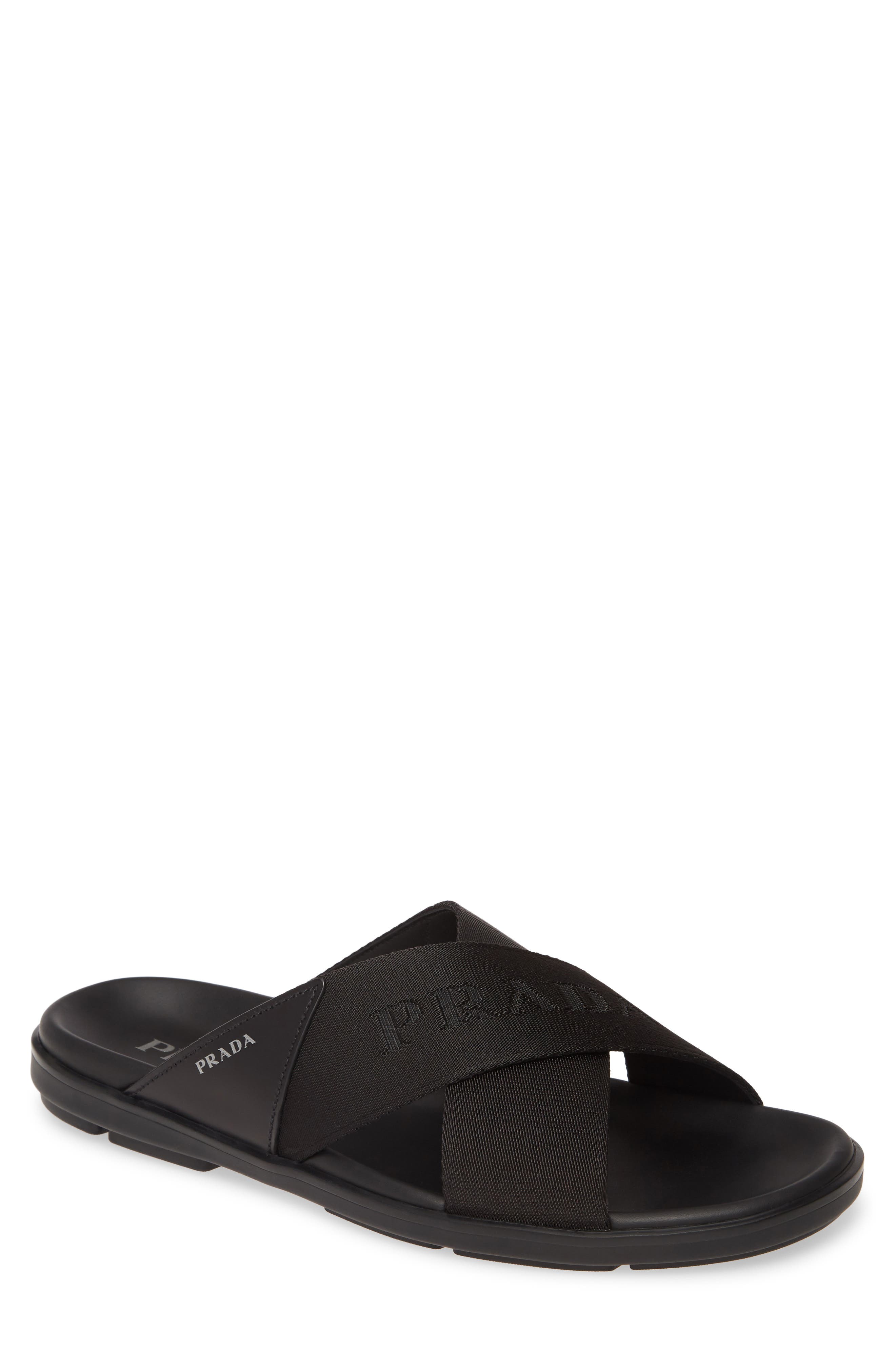 Prada Spazzolato Slide Sandal (Men) | Nordstrom