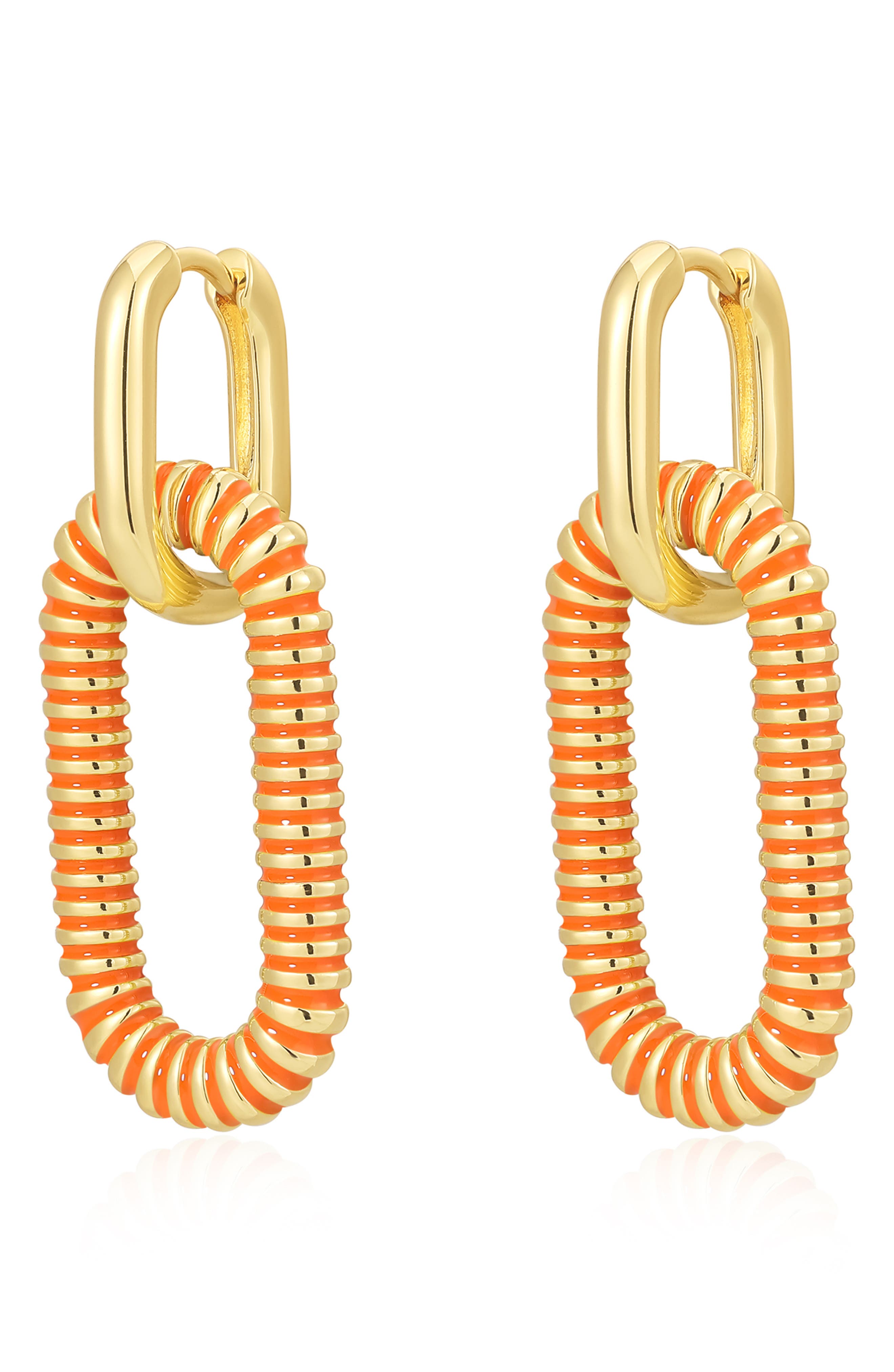 Luv AJ Le Signe Neon Orange Loop Hoop Drop Earrings | Nordstrom