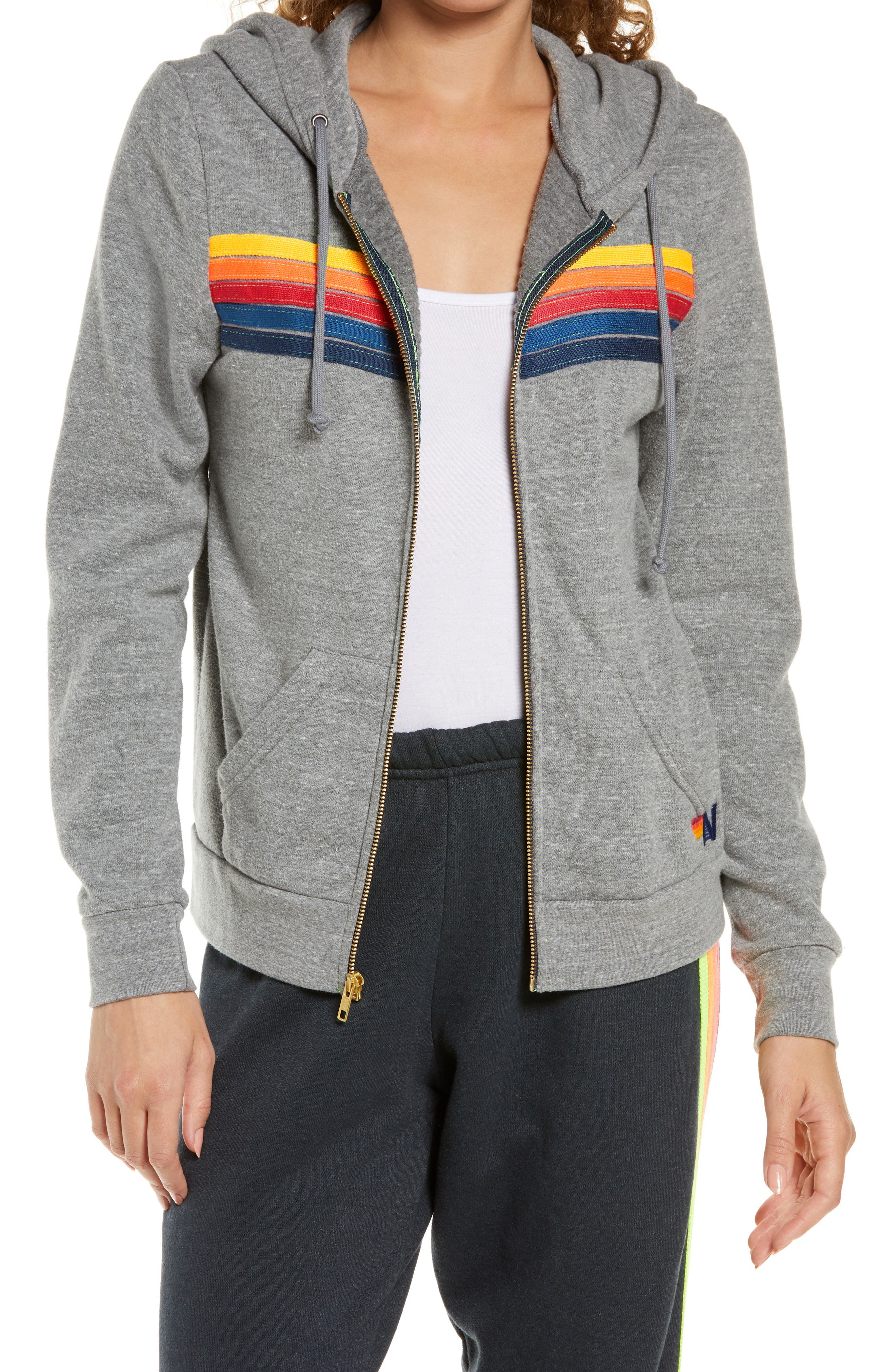 Aviator Nation 5-Stripe Zip Hoodie | Nordstrom