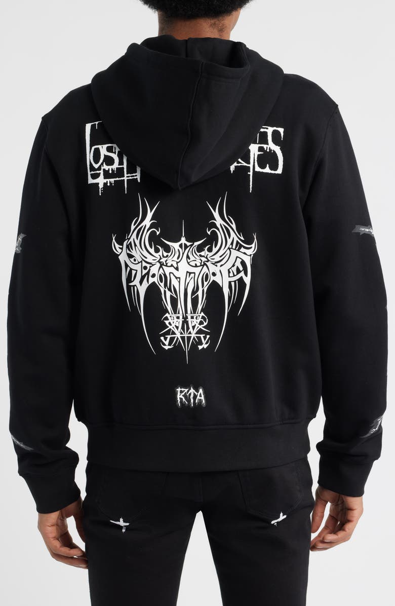 RtA Floyd Black Metal Zip Hoodie | Nordstrom