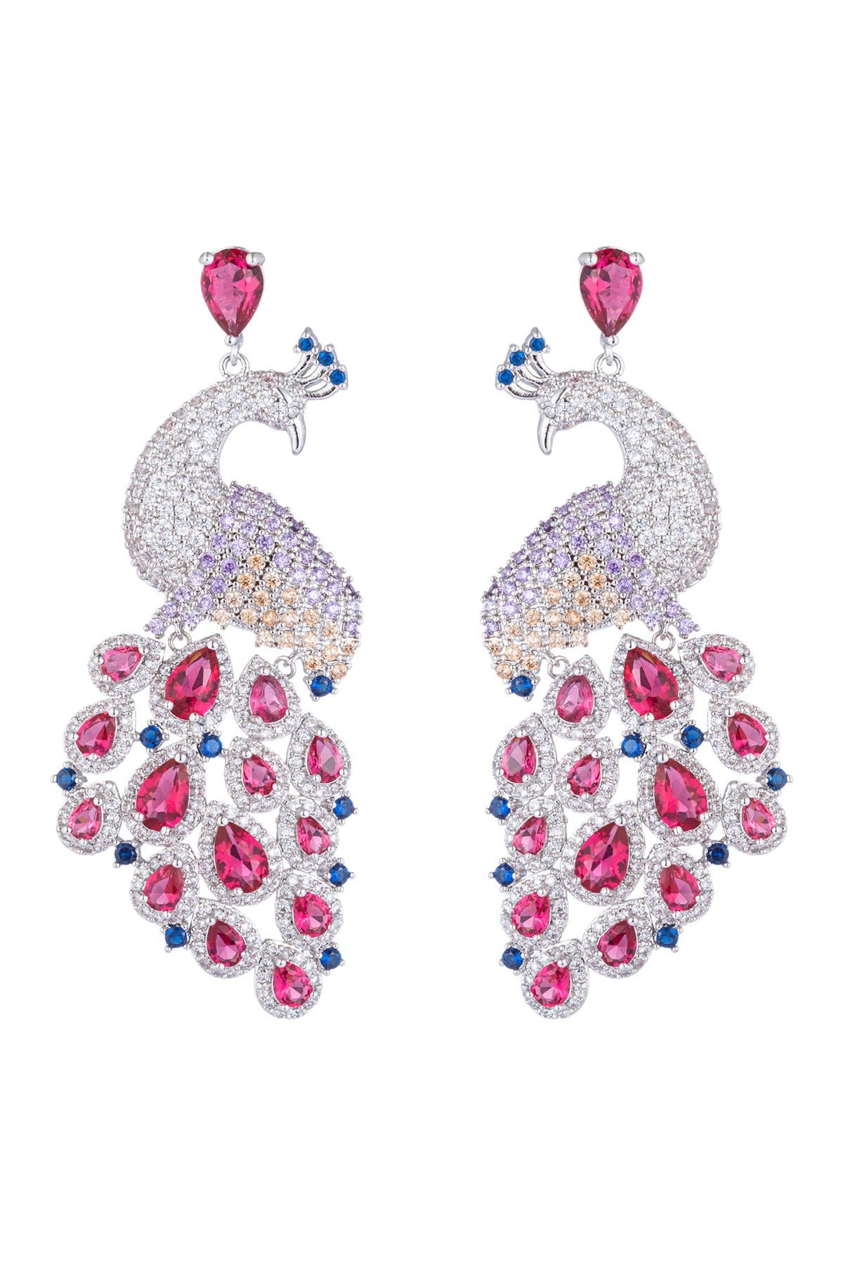 EYE CANDY LOS ANGELES Pink Peacock CZ Crystal Drop Earrings | Nordstromrack