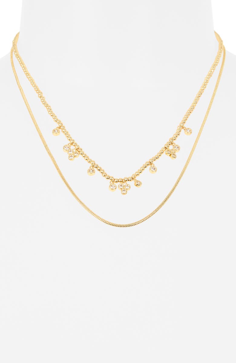 NORDSTROM RACK CZ Bezel Layered Chain Necklace | Nordstromrack