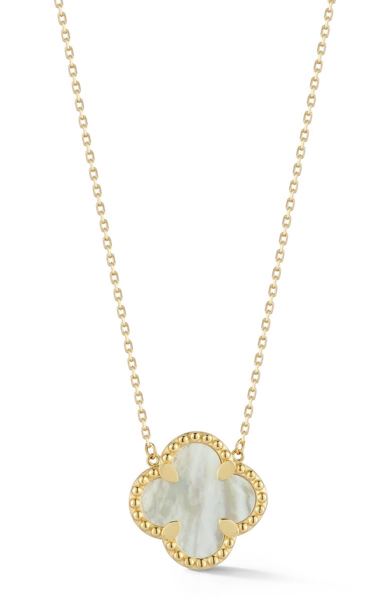 Ember Fine Jewelry 14K Yellow Gold Mother-of-Pearl Quatrefoil Pendant ...