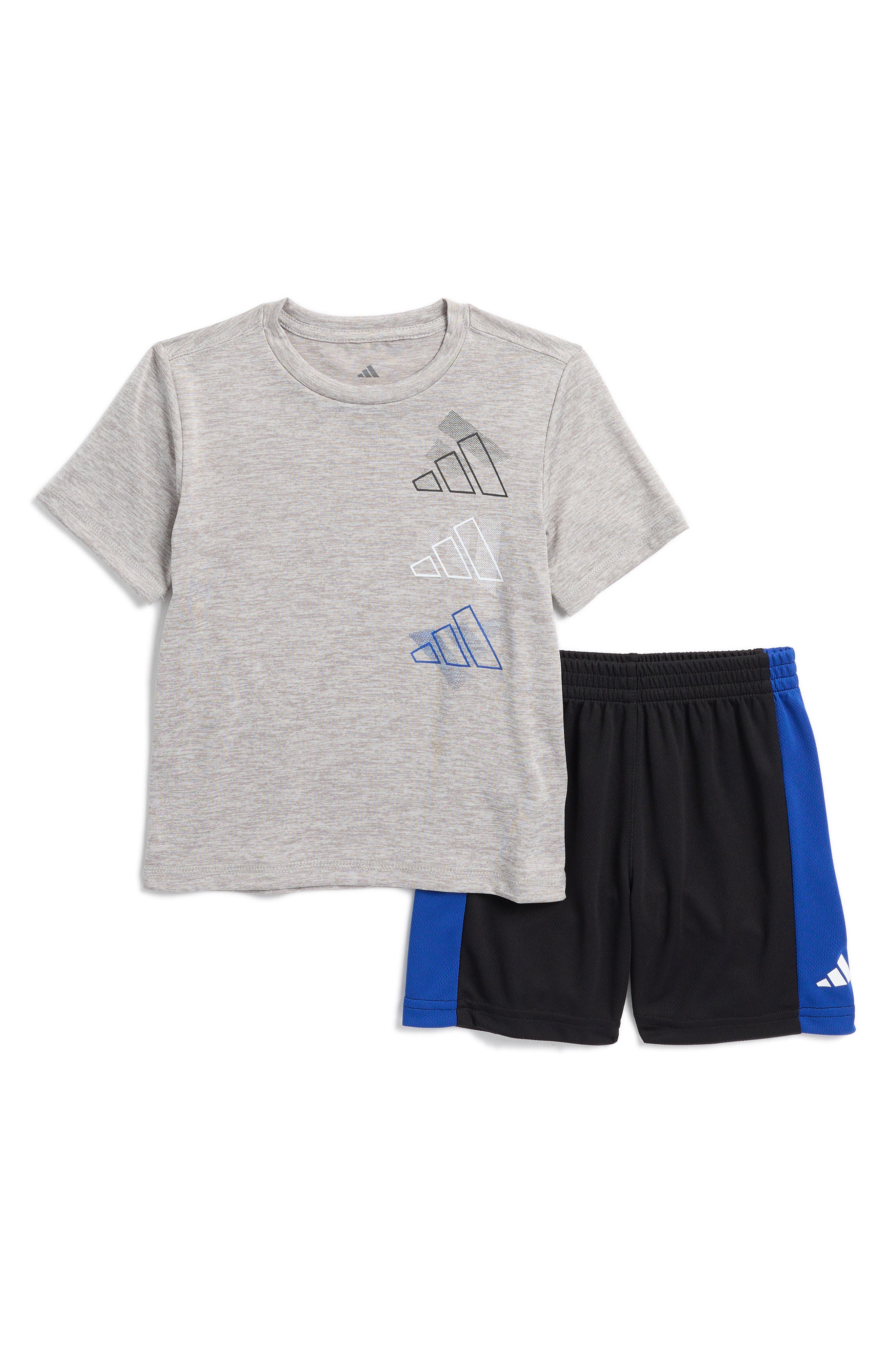 adidas Kids' Mélange Jersey T-Shirt & Mesh Shorts Set | Nordstromrack