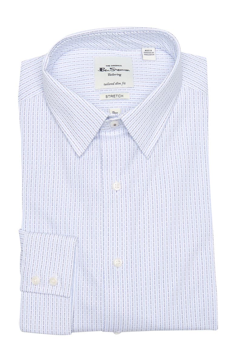 Ben Sherman Blue Diamond Dobby Fineline Dress Shirt | Nordstromrack