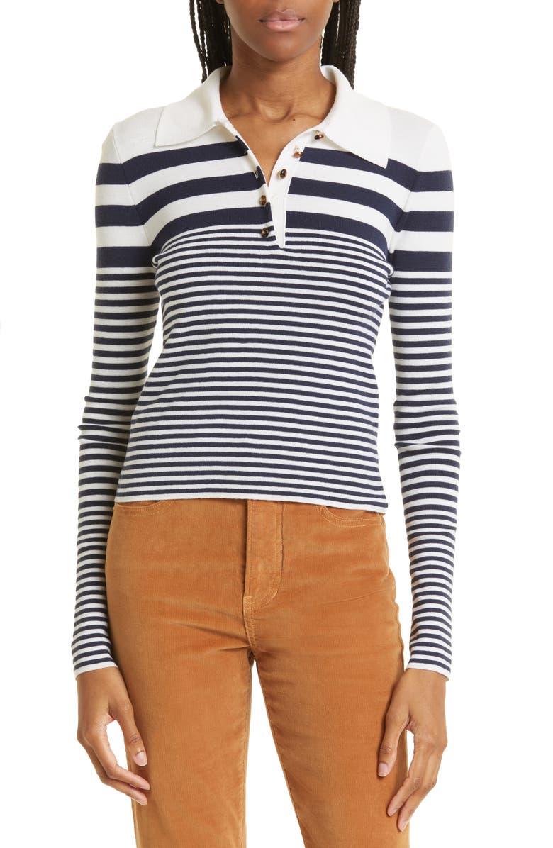 Veronica Beard Raj Stripe Wool Polo Sweater | Nordstromrack